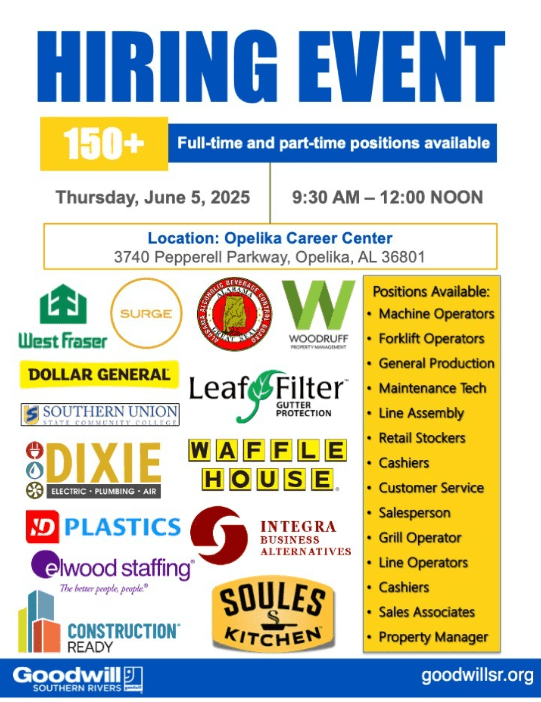 Over 150 jobs available at upcoming hiring event