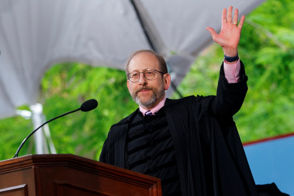 Harvard president Alan Garber jabs at Trump’s international student crackdown during graduation ...