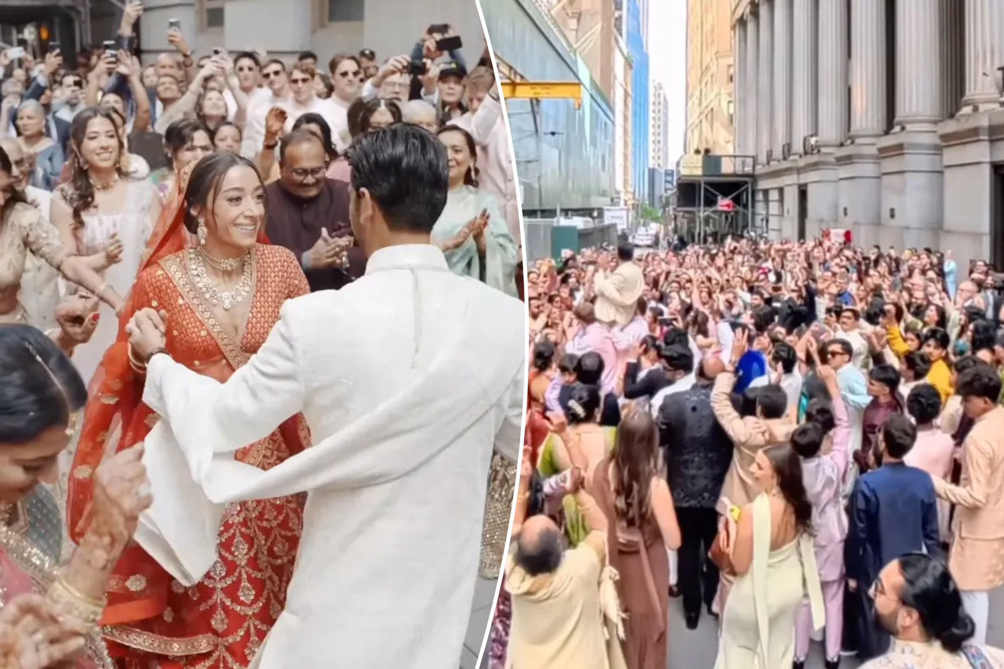 Indian couple’s extravagant wedding parade shuts down Wall Street ...