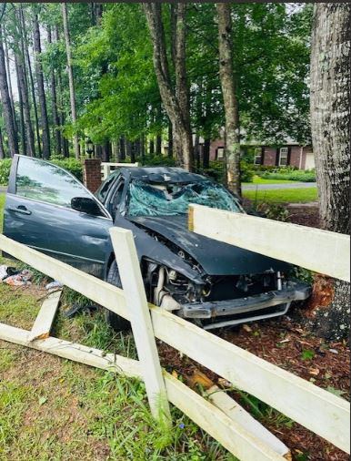 Woman injured in single-vehicle accident