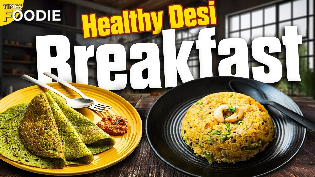 2 Healthy Indian Breakfast Recipes | Green Moong Chilla & Quinoa Upma ...