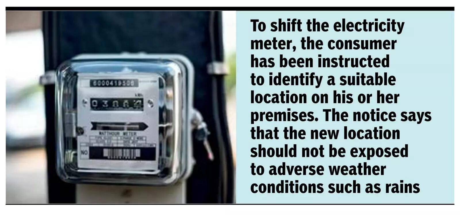 ‘Move electricity meter to accessible location or face power cut’