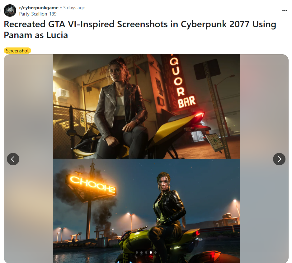 GTA 6 screenshots recreated in Cyberpunk 2077 showcase Rockstar’s next ...