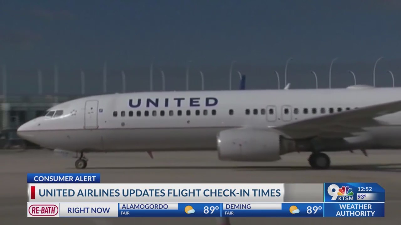United airlines updates flight check-in times