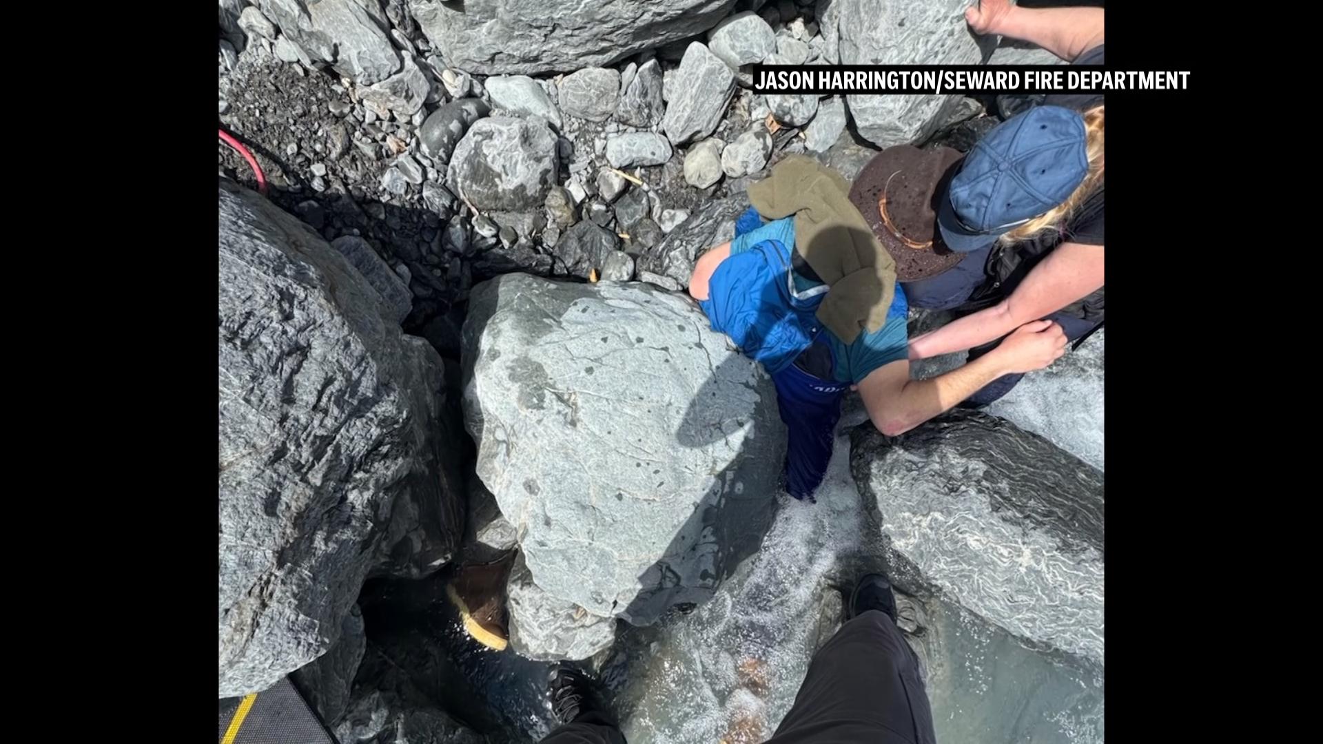 Alaska man trapped by 700-pound boulder recounts rescue, ordeal