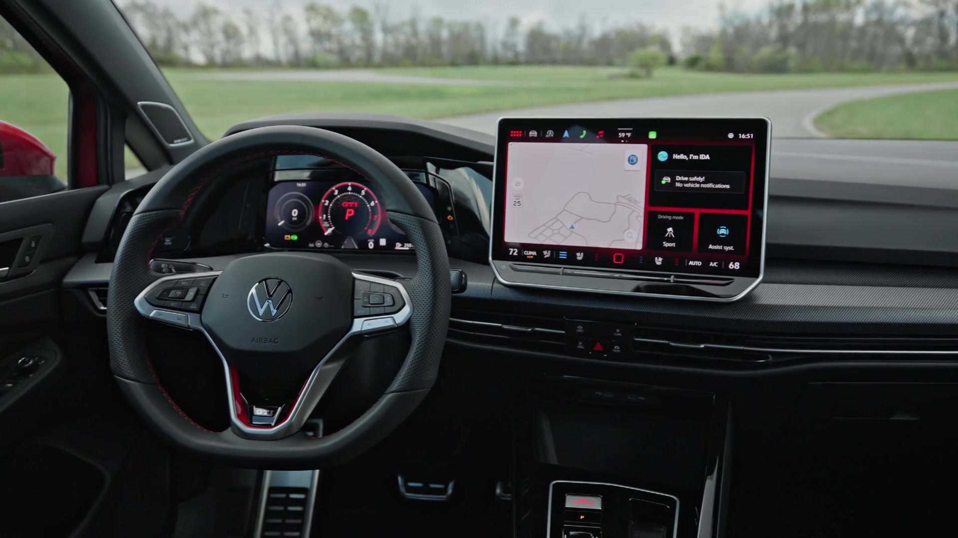 2025 Volkswagen Golf GTI Autobahn Interior Design in Kings Red Metallic