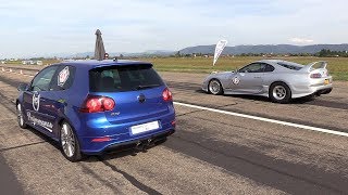 Supercars: 980PK VW Golf R32 Turbo 4Motion vs 990PK Toyota Supra ...