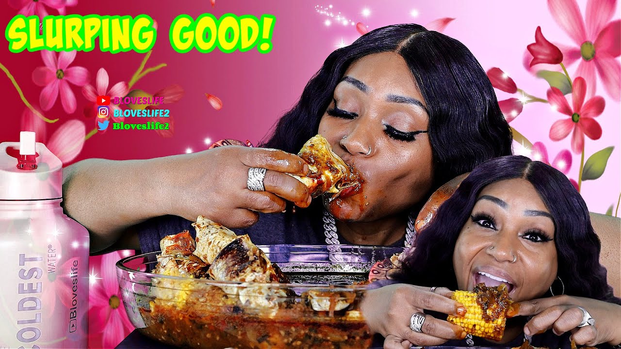 Slurping king crab knuckles messy seafood boil challenge
