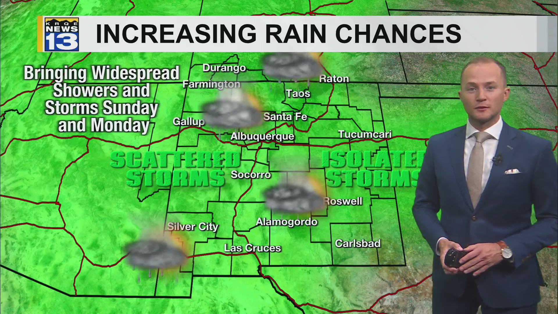 Rain chances increase by Monday