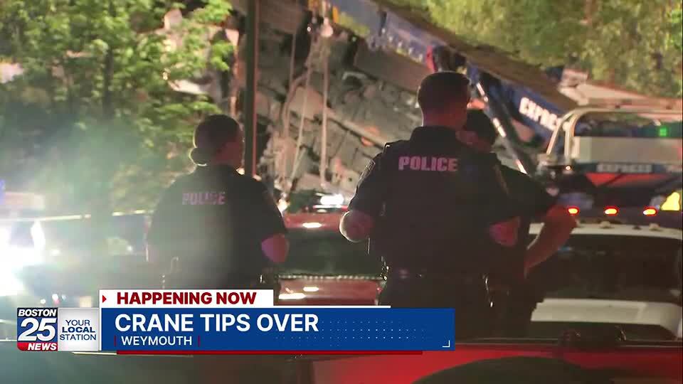 Police: Huge crane tips over in Weymouth causing significant property ...