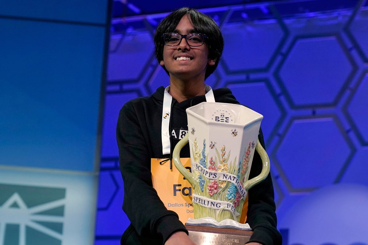 Faizan Zaki, 13, w-i-n-s 2025 Spelling Bee after coming in second last year