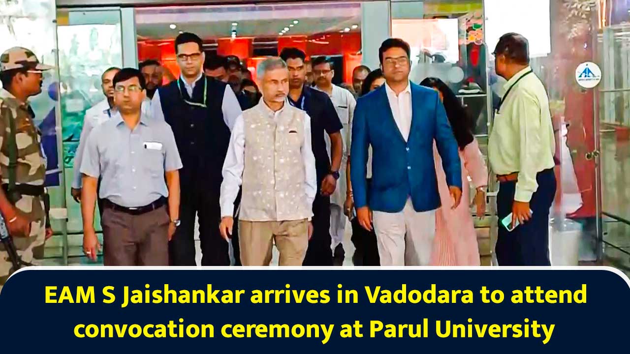 EAM S Jaishankar arrives in Vadodara to attend convocation ceremony at ...