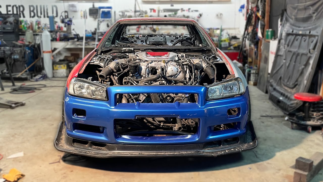 R34 GT-R front end transformation: Jaw-dropping install