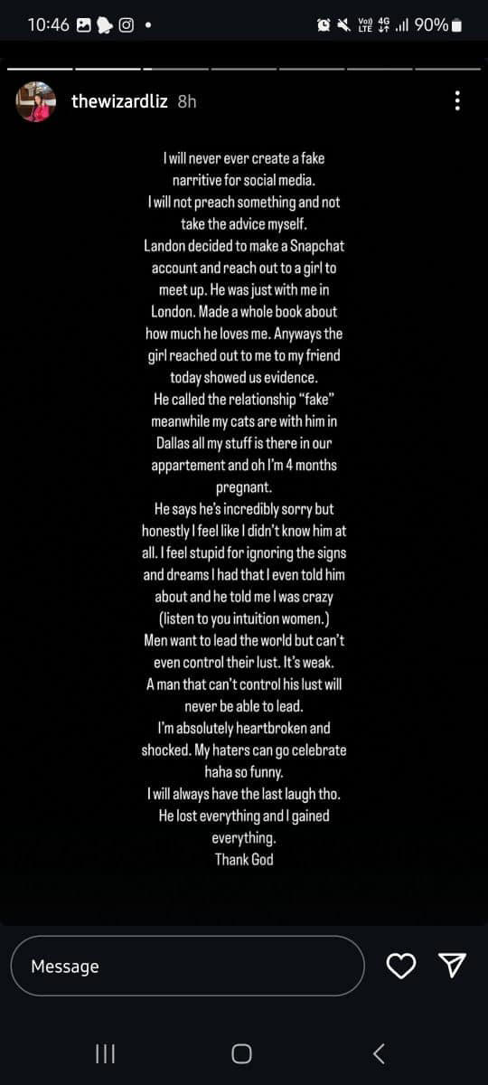 4-Month Pregnant YouTuber Wizard Liz Accuses Fiancé Landon Nickerson Of ...