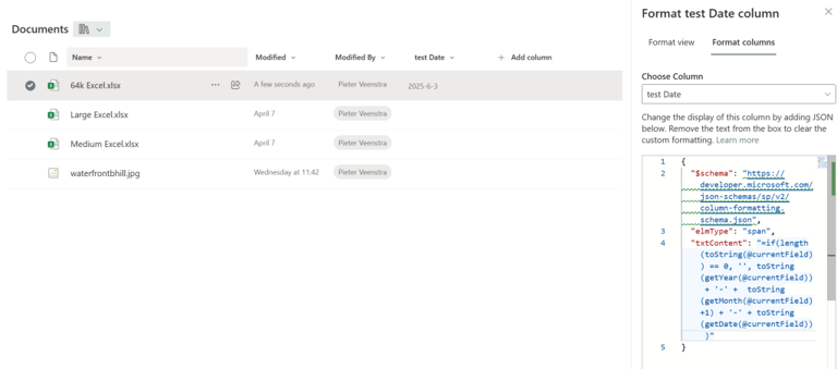 Format Date columns in SharePoint