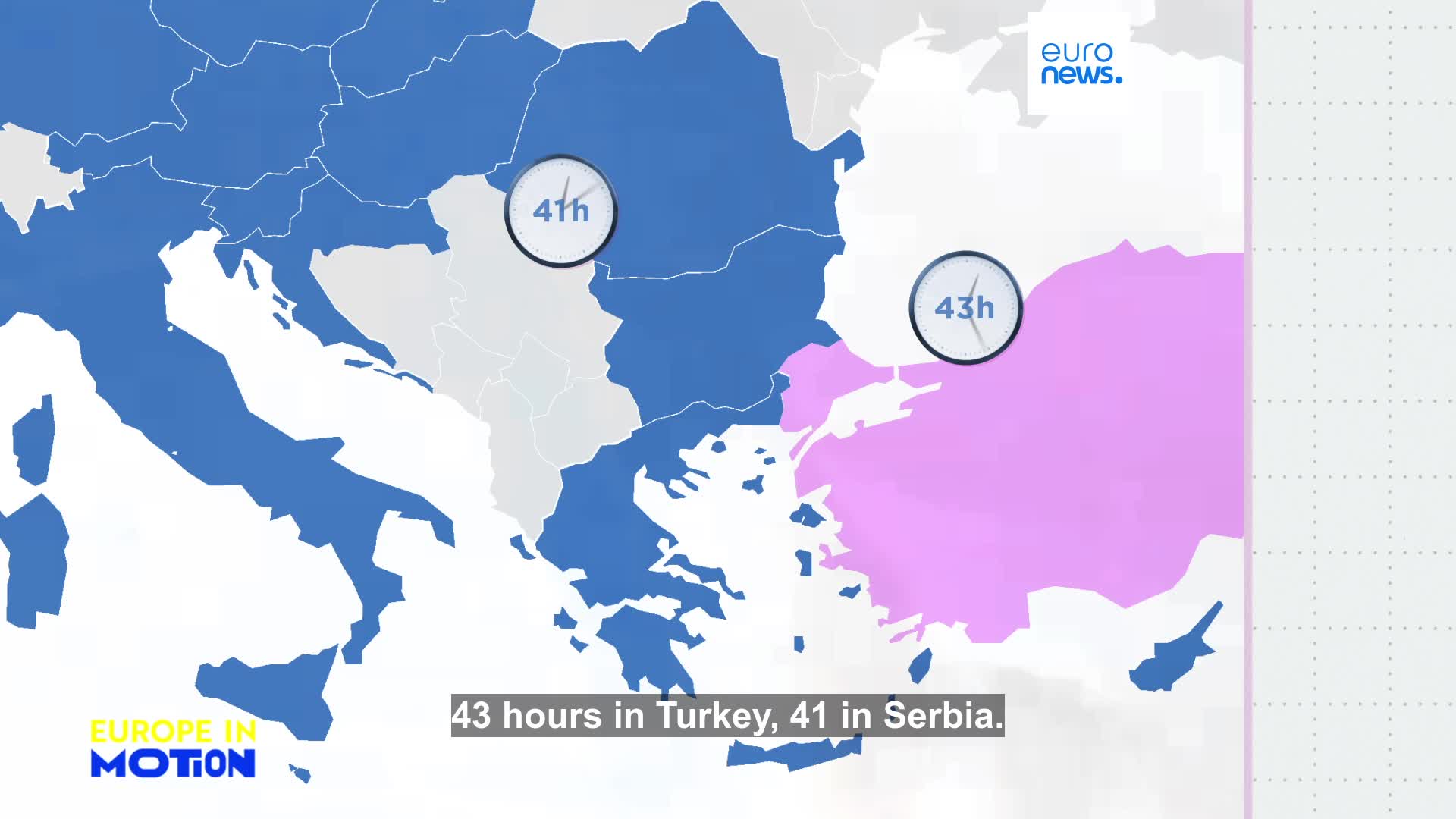 These are the European countries with the shortest and longest working week