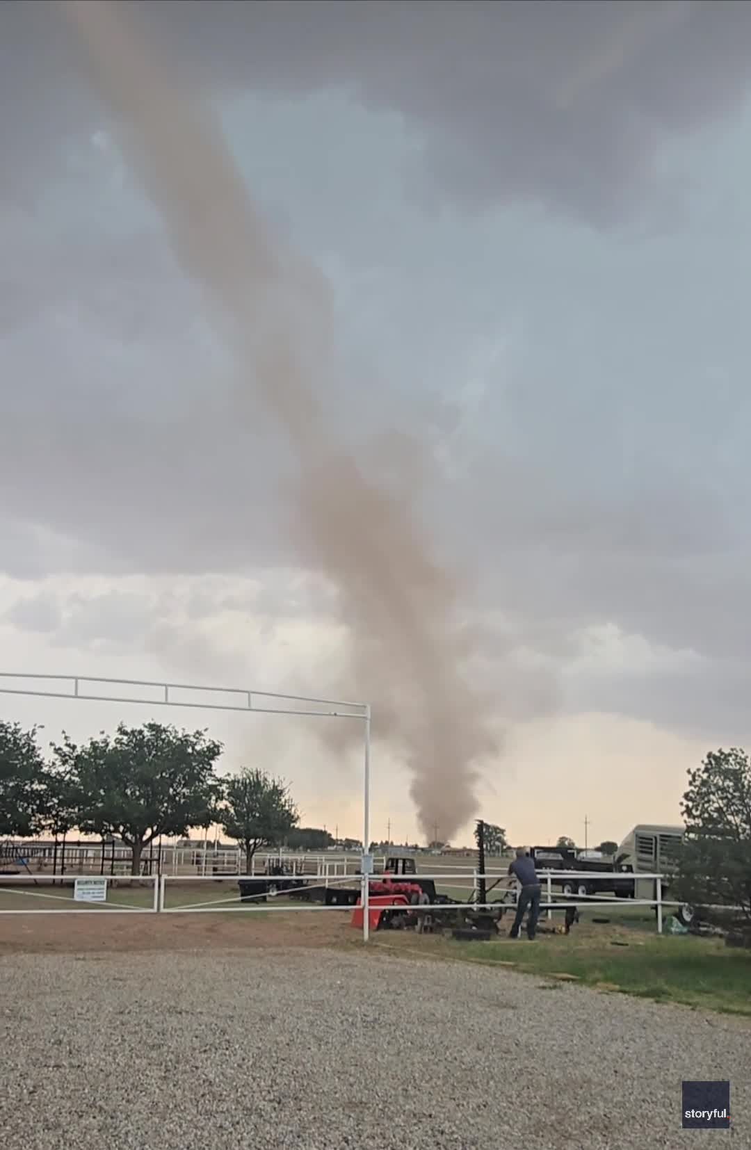 Huge Dust Devil Comes Close to New Mexico Home