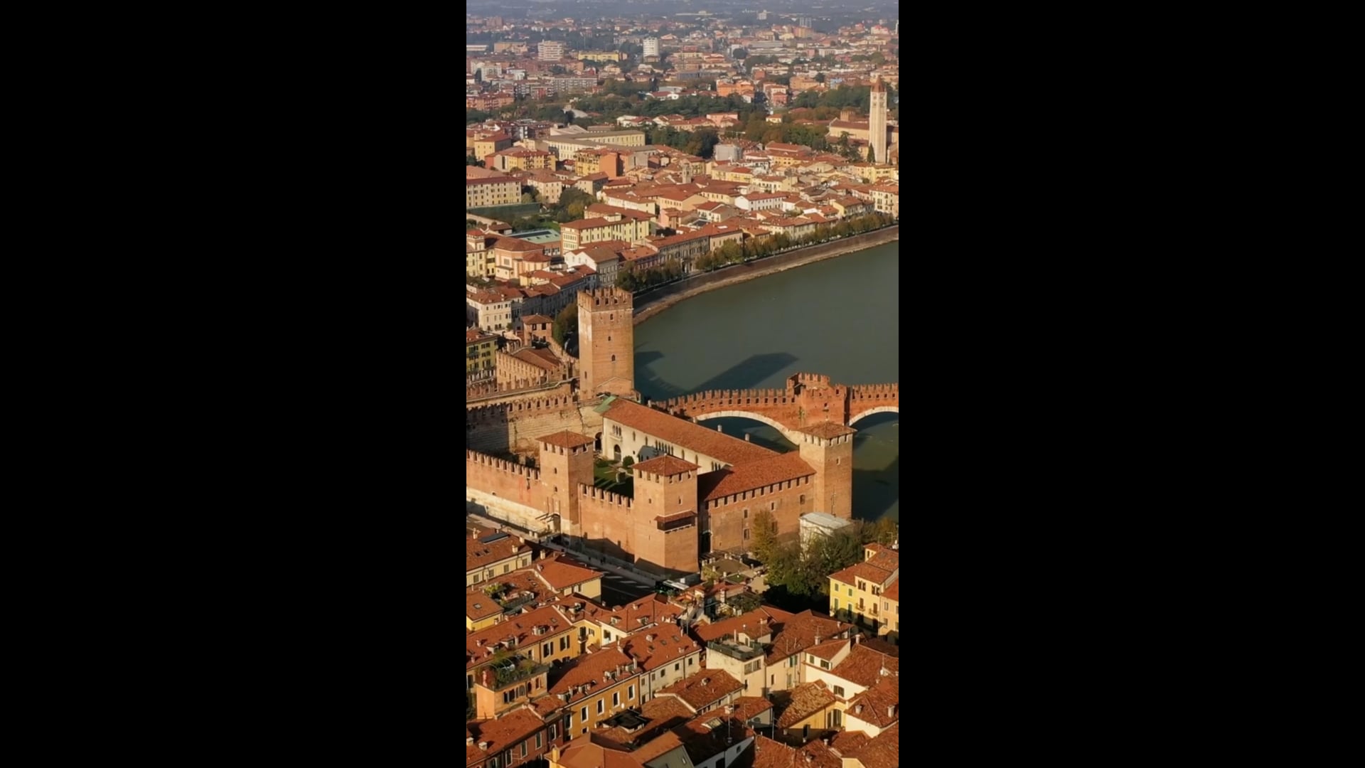 Medieval Majesty: A Drone's View of Castelvecchio Castle.