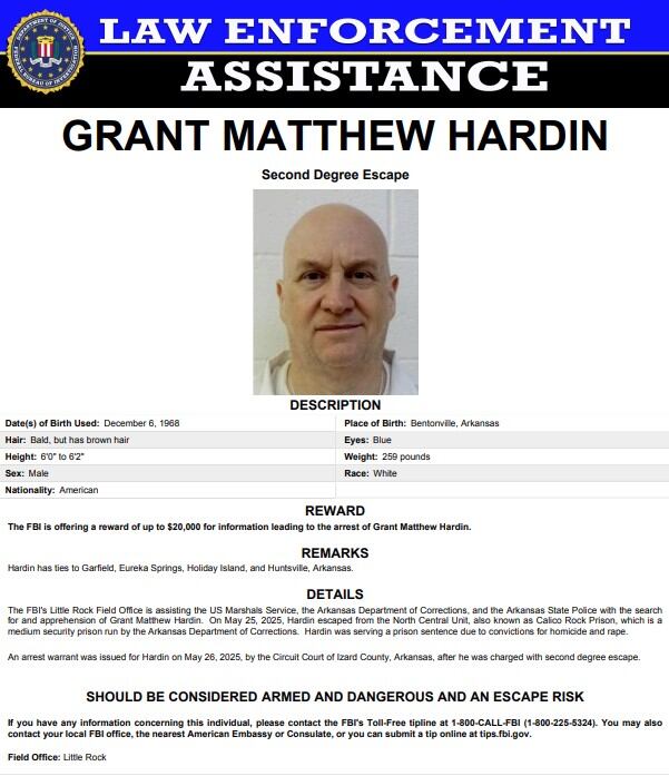FBI, U.S. Marshals increase reward for information leading to escaped ...