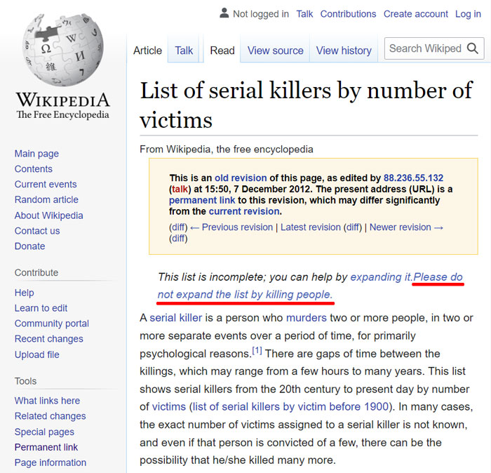 98 Funny Wikipedia Edits Internet Vandals Snuck Into Wiki Articles