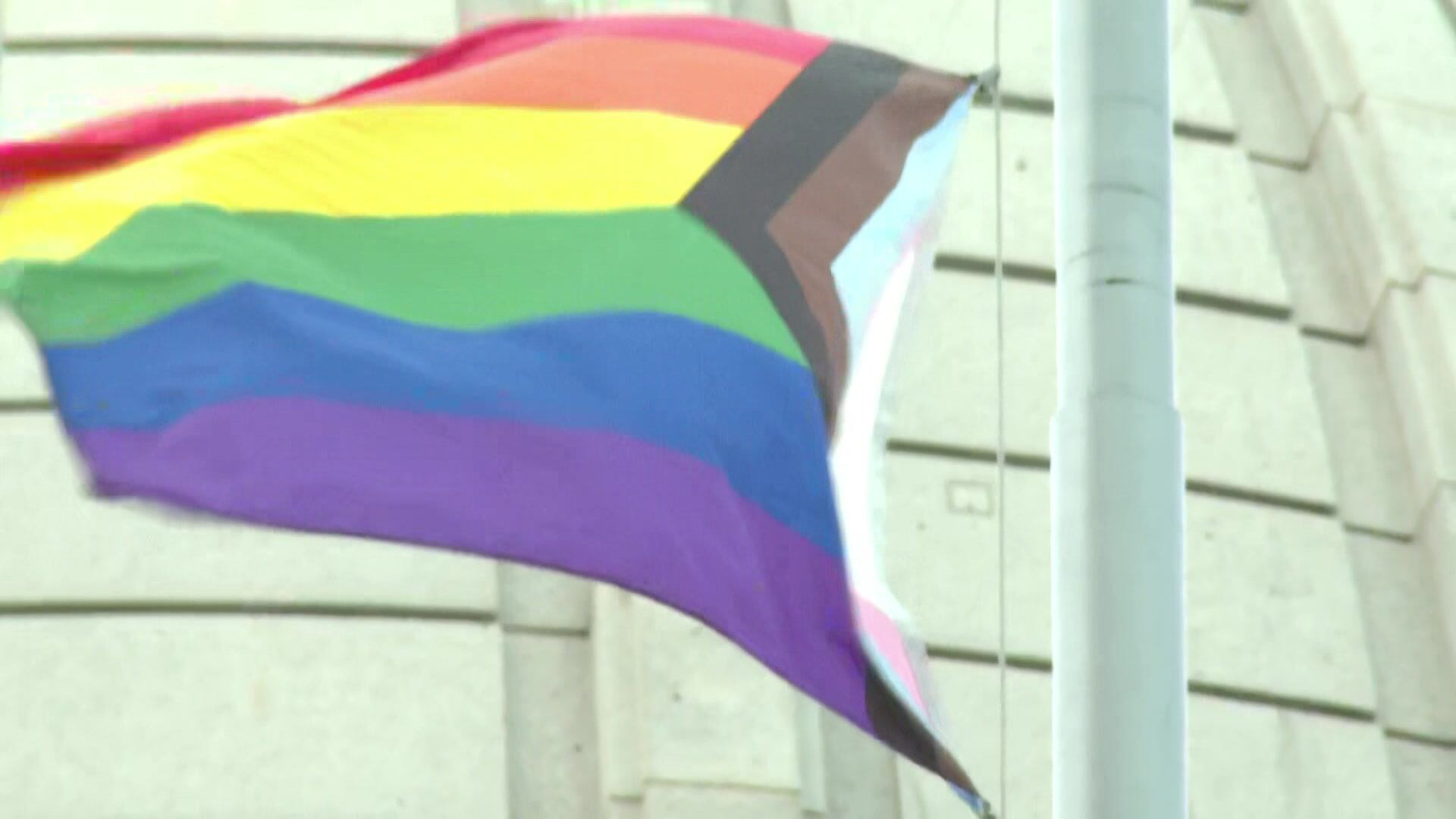 Progress Pride Flag raised over Wisconsin State Capitol