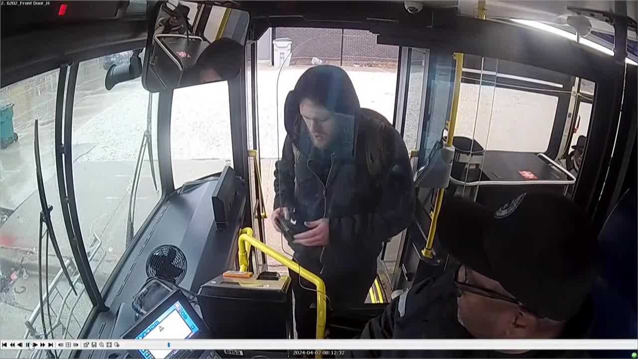 Video shows man getting on bus near where Sade's Robinson's burned out ...