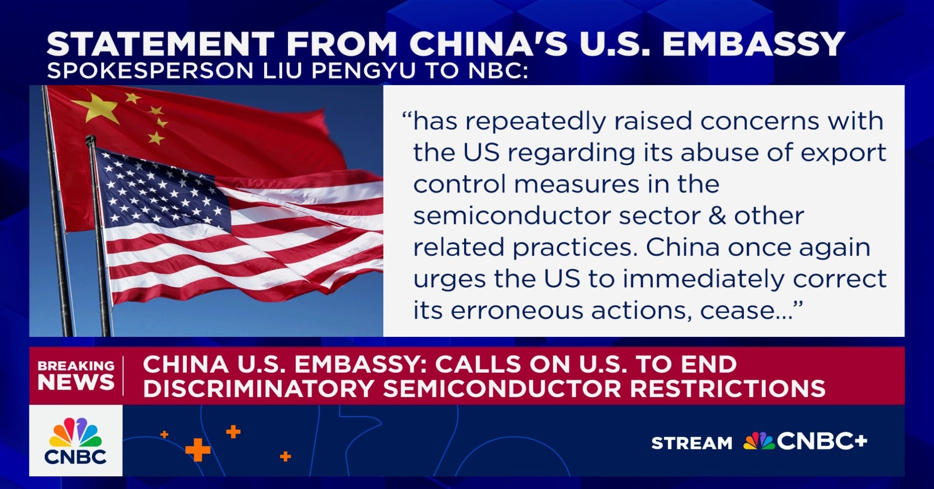 China's U.S. Embassy calls on U.S. to end discriminatory semiconductor ...