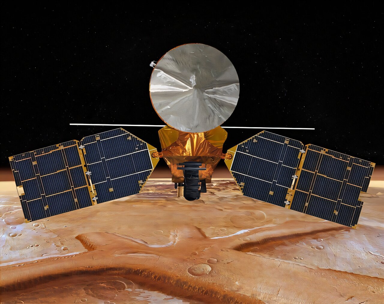 Martian probe rolls over to see subsurface ice and rock