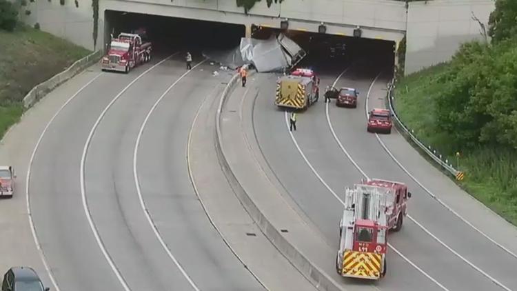 Traffic near Lowry Tunnel resumes after semi rollover