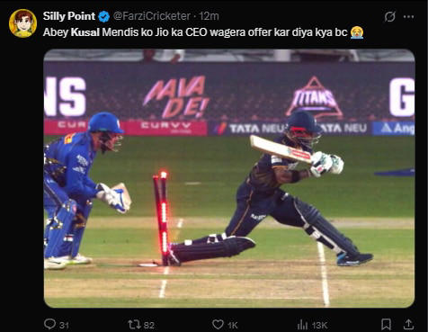 Dropped catches, bizarre hit-wicket: Kusal Mendis infuriates fans in GT ...