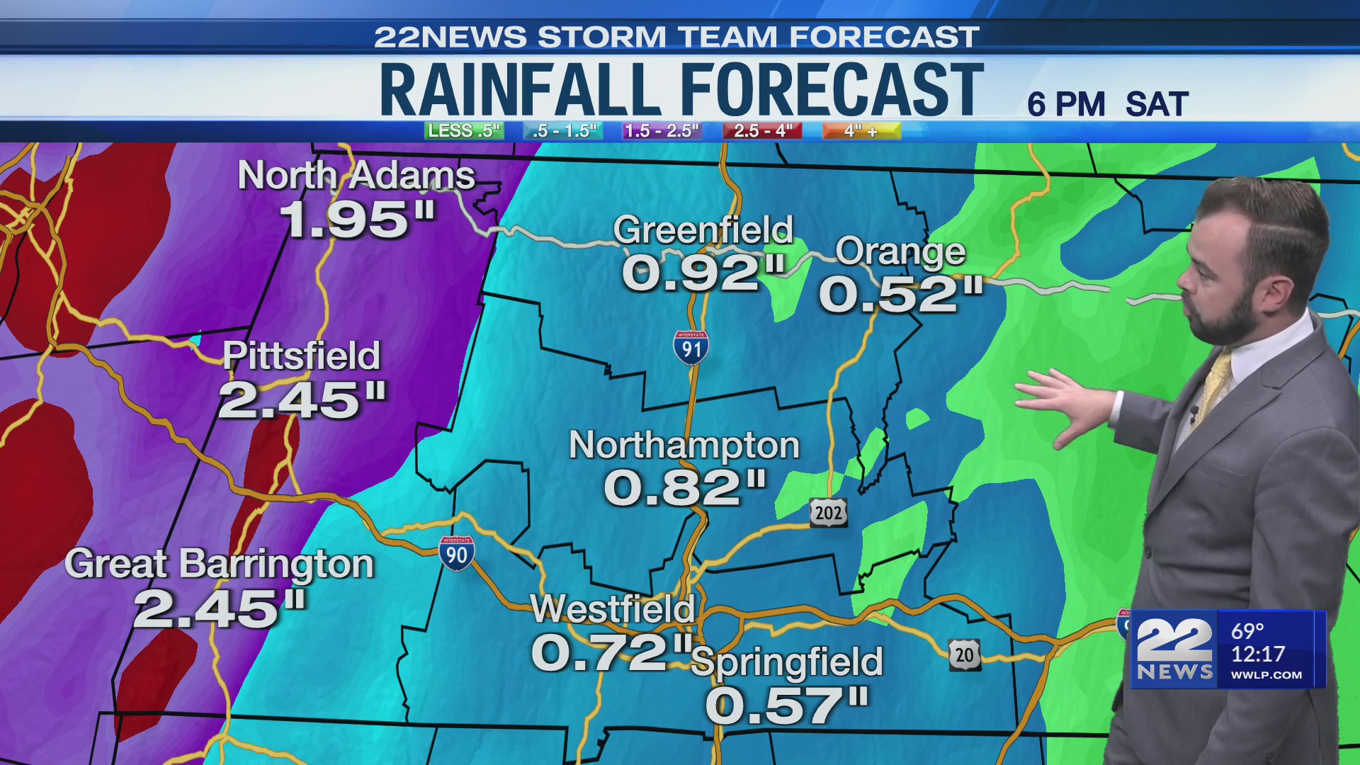 Rain develops after midnight and could be heavy at times