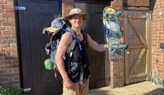 Skateboarding from Brighton to Tangier, British skater has his entire ...