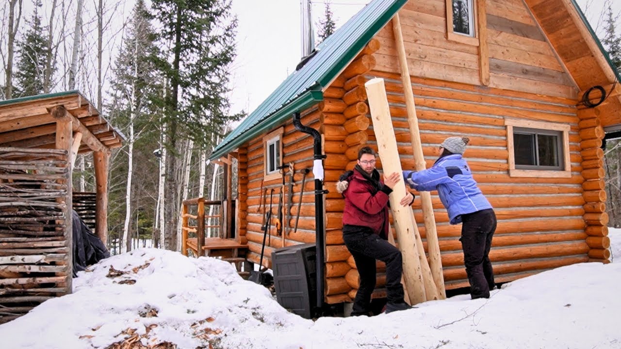 Getting started on a cabin extension! A new tool & cedar shingles & log ...