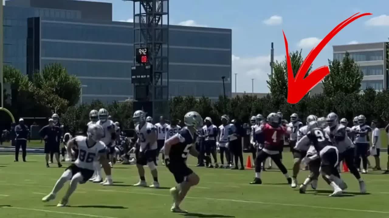 law nation sports: dallas cowboys practice: dak prescott throws to amari cooper, denucci gets ...