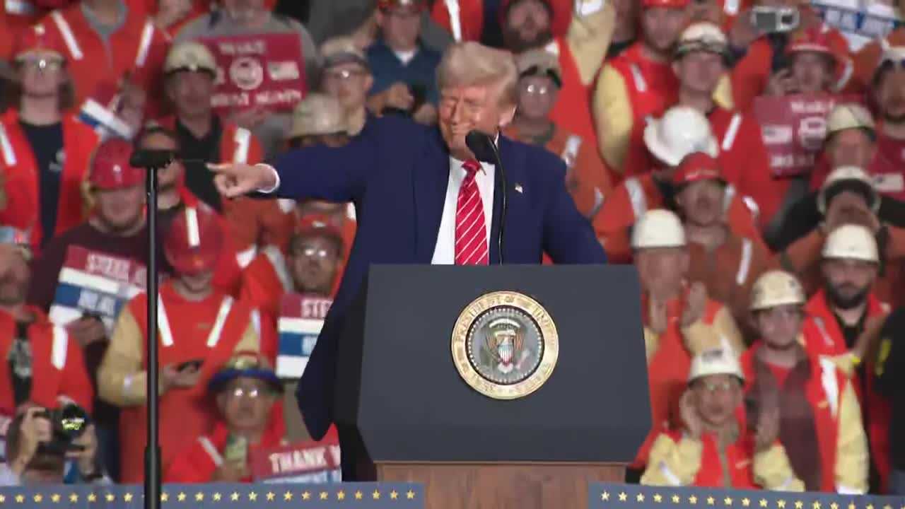 President Trump in Pittsburgh | Trump to double tariff on steel to 50%