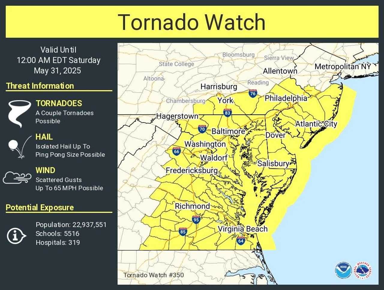 Tornado Watch Issued With Storms Expected Tonight