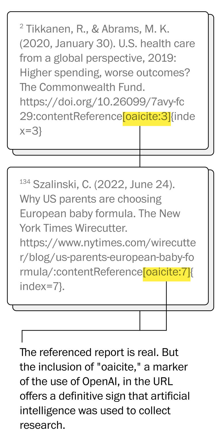 The MAHA Report’s AI fingerprints, annotated
