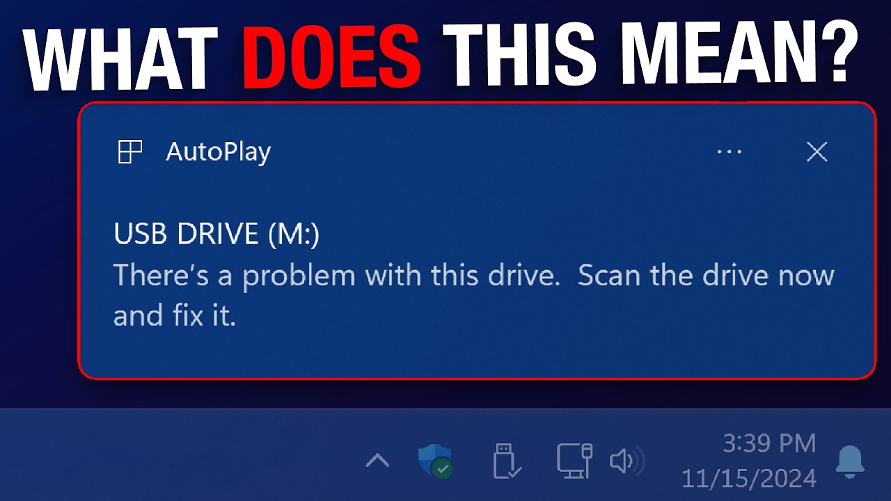 What does 'problem with this drive' error actually mean?