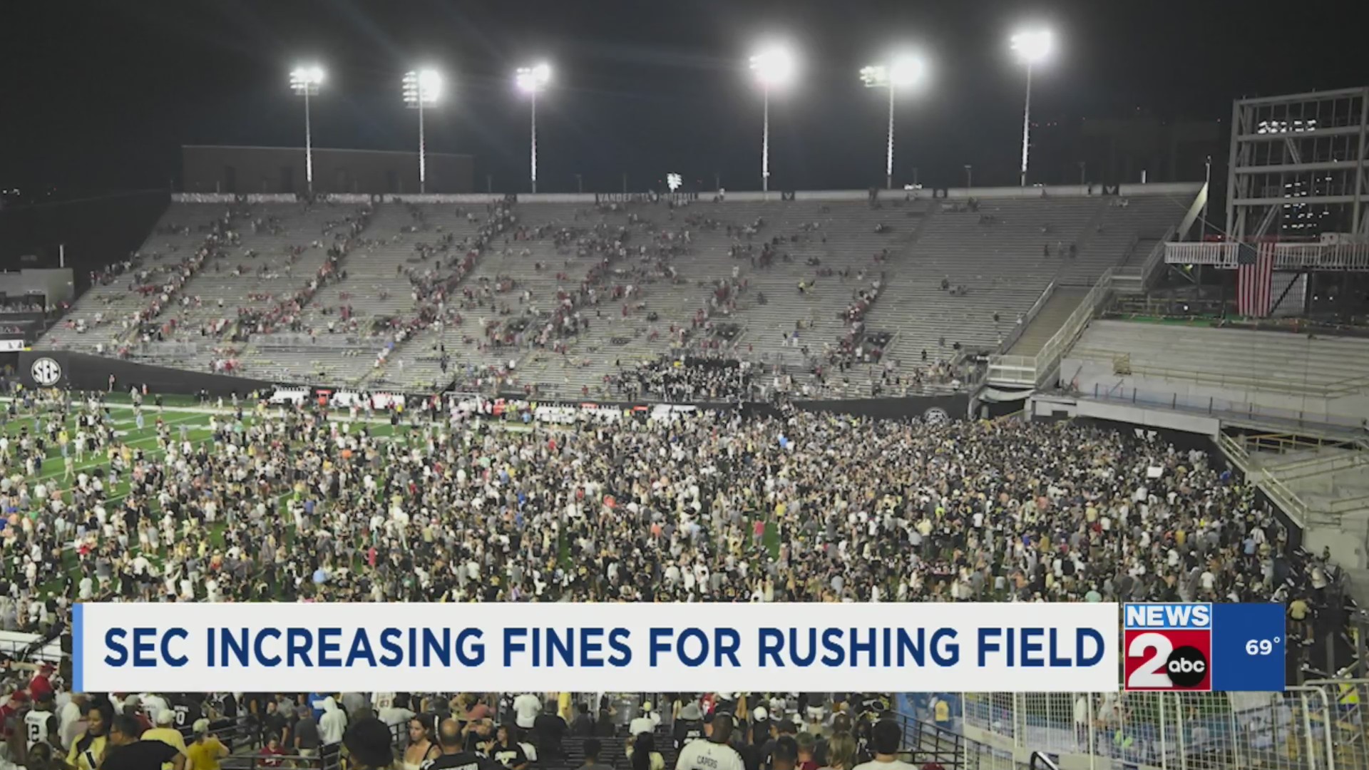 SEC increases fines for rushing field