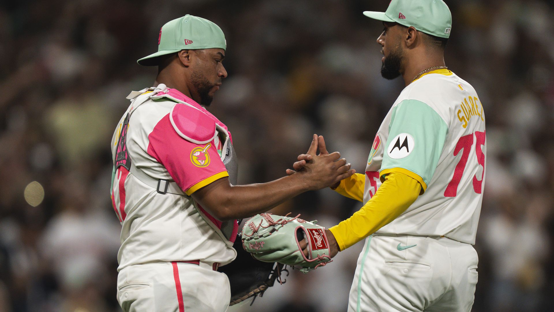 Robert Suarez gets four outs to give Padres win