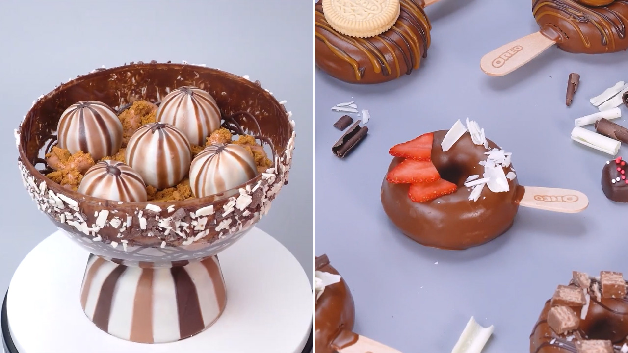 Chocolate Dome Bowl vs Topped Donut Sticks – Rich Elegance or Crunchy ...