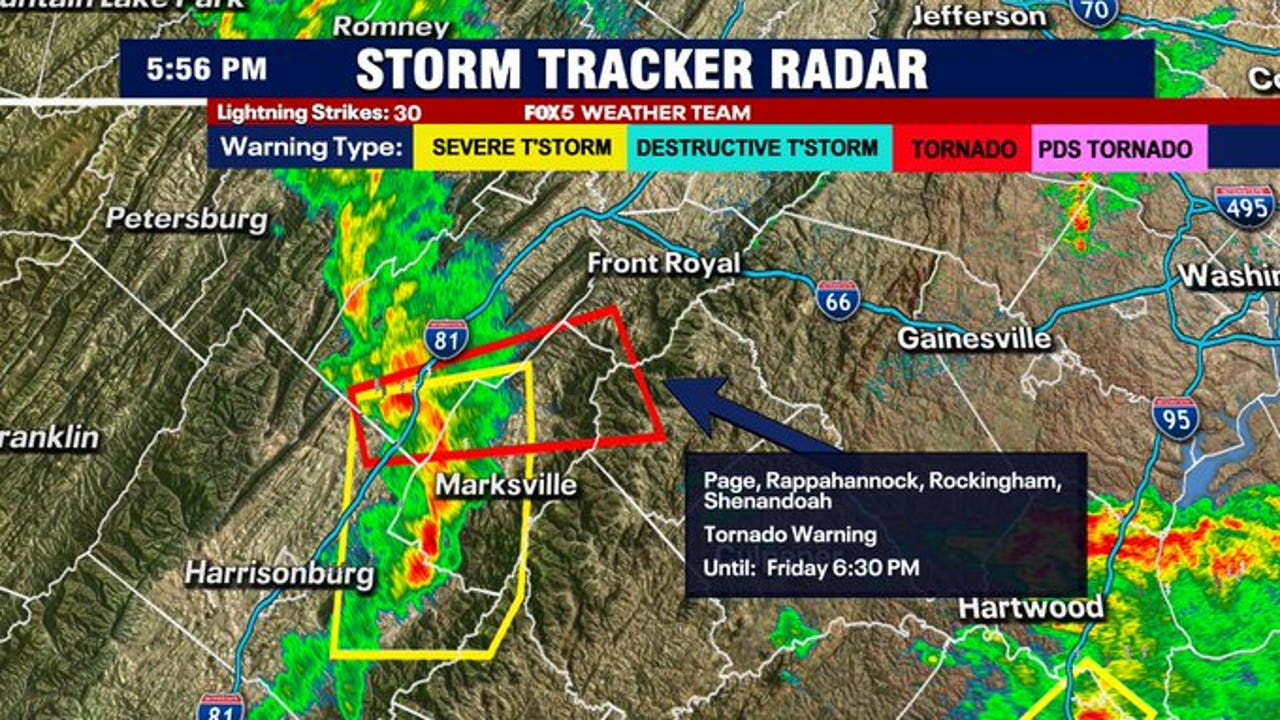 Tornado warnings and watches issued for Virginia, Maryland and DC