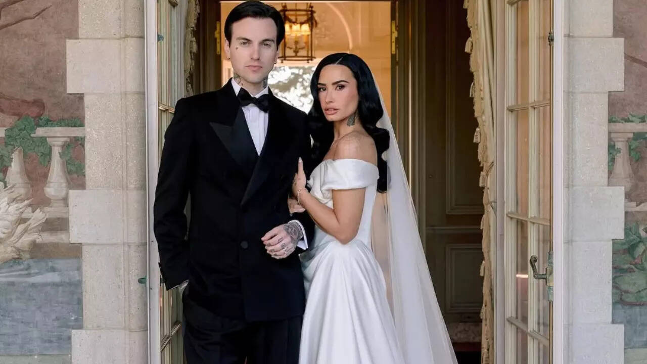 Singer Demi Lovato's wedding was a couture marathon