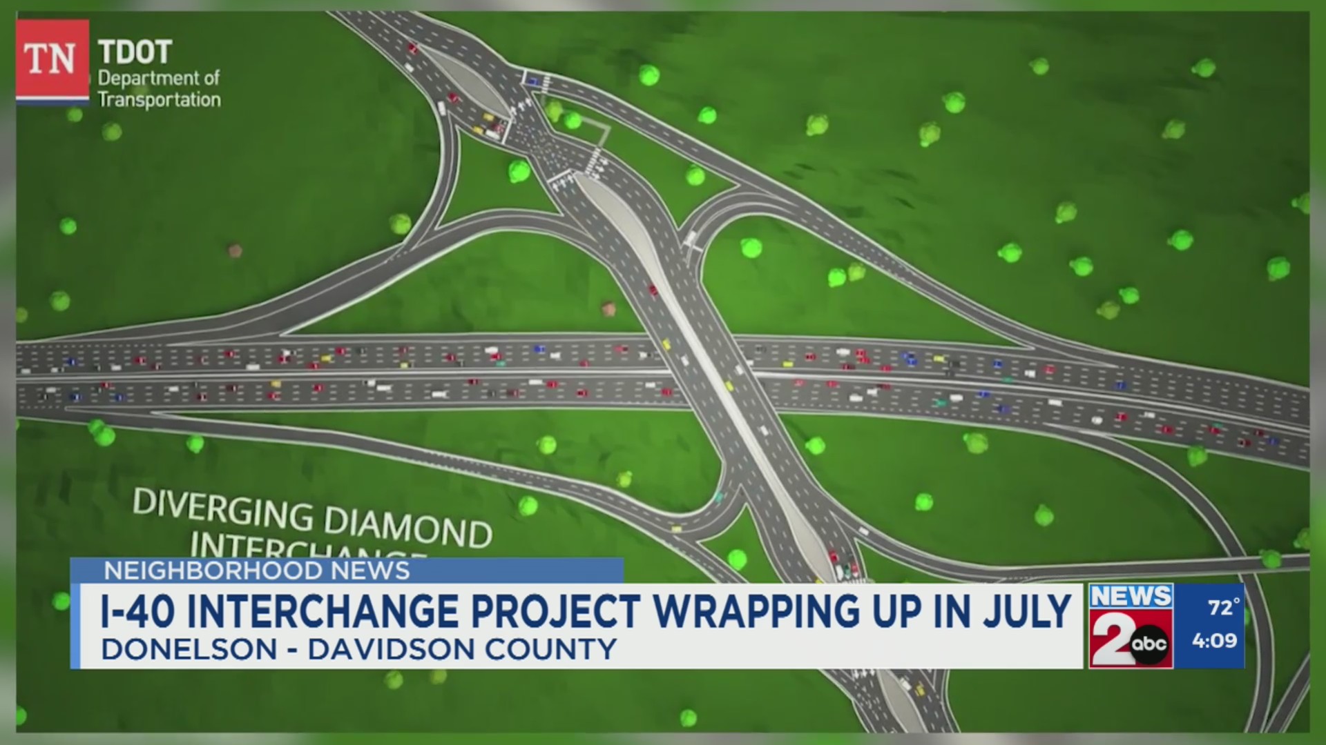 I-40 interchange project wrapping up in July in Donelson