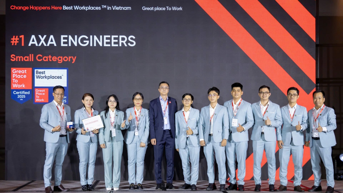 AXA Engineers ranked Vietnam's no.1 best workplace 2025 in the small ...