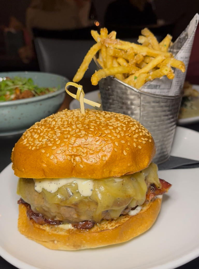 This fancy, medium-rare cheeseburger was the best thing we ate this week