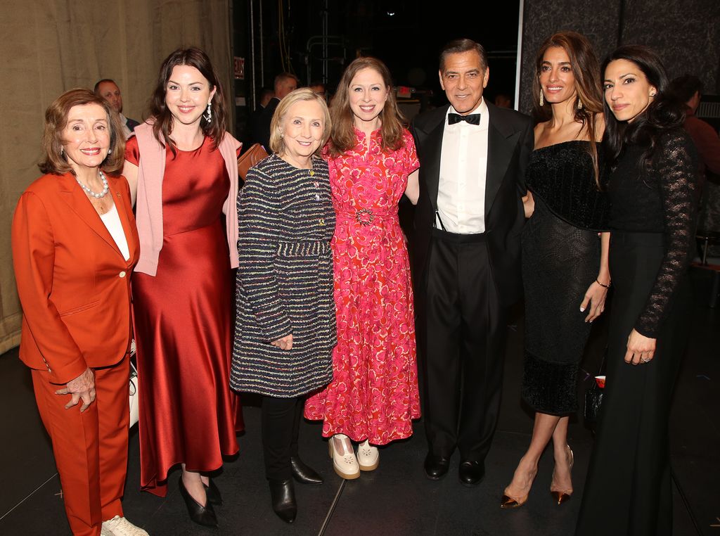 Amal Clooney, 47, is glowing in strapless gown - and George Clooney can ...