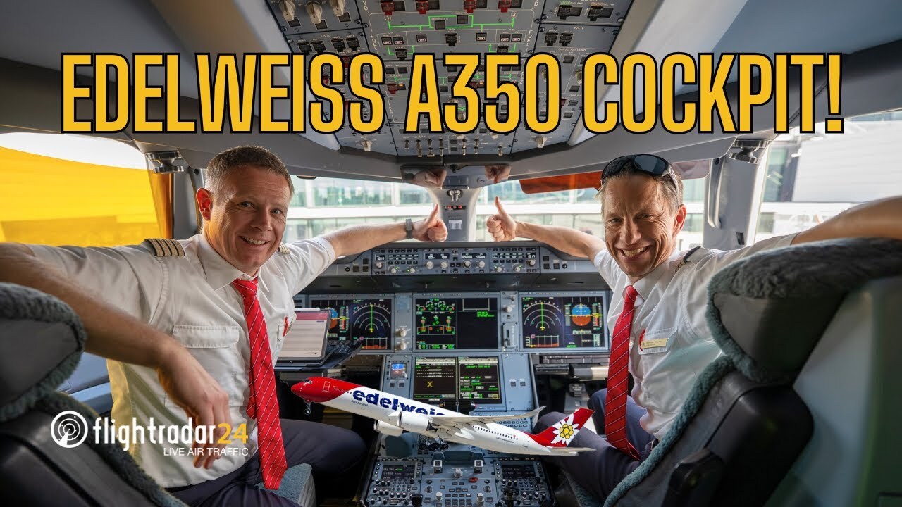 Edelweiss A350 flight deck Zurich-Kosovo!