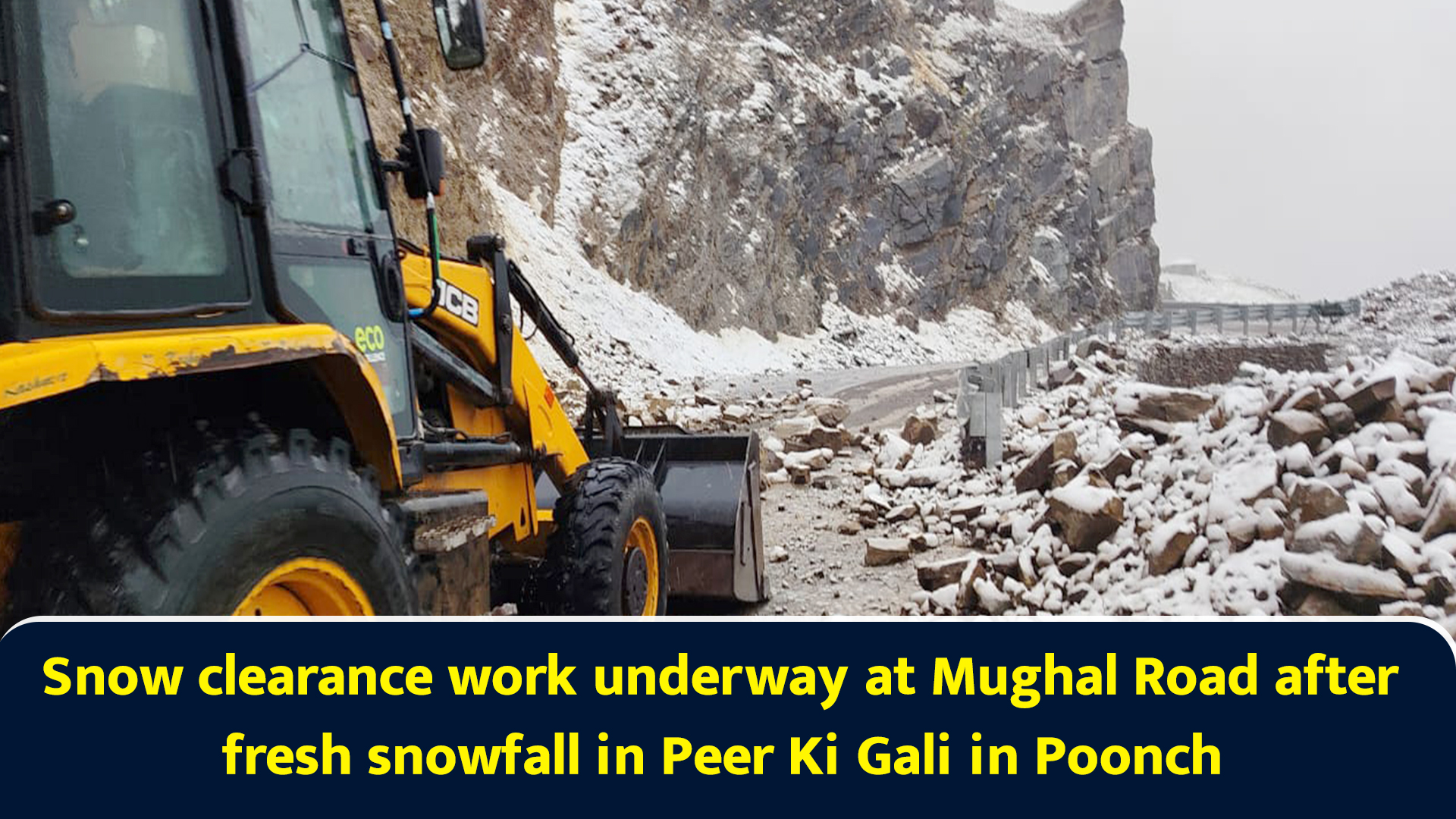 Snow clearance work underway at Mughal Road after fresh snowfall in ...