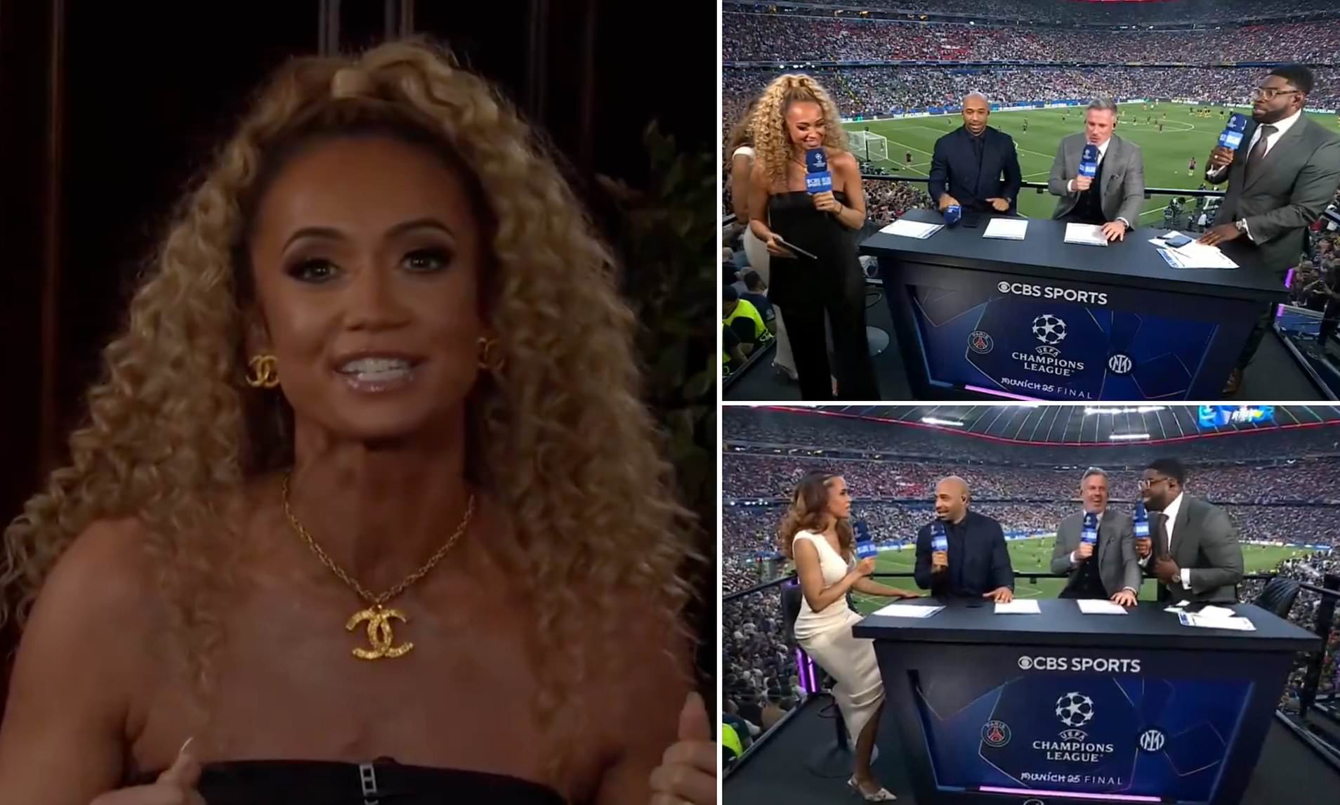 Kate Abdo subbed off during CBS Sports' Champions League final show